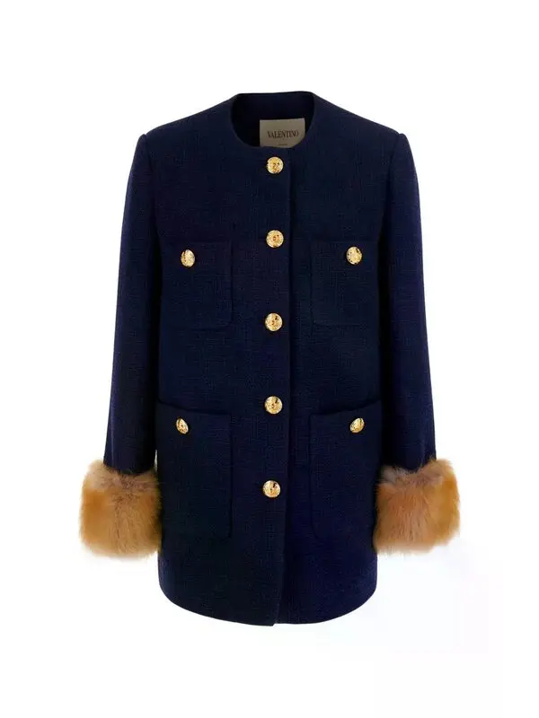 Valentino Garavani Caban In Plain Wool Tweed