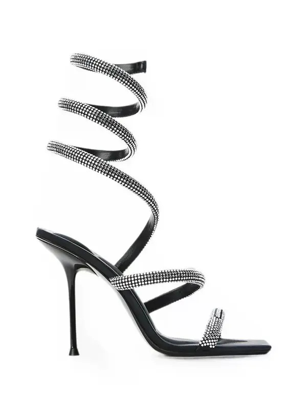 Alexander Wang Julie Crystal-coil Sandals - Silver