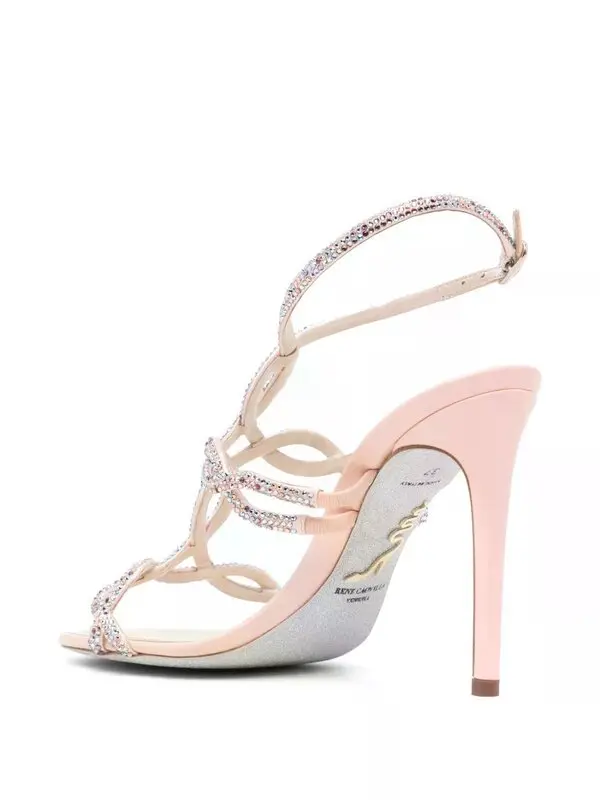 Rene Caovilla 105mm Braid Crystal-embellished Sandals - Pink