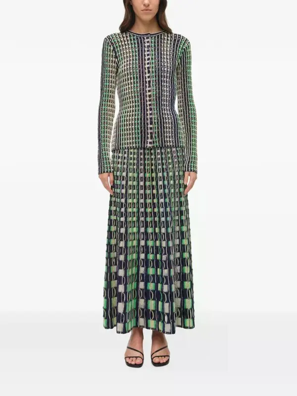 Simkhai Drue Eyelet-knit Midi Skirt