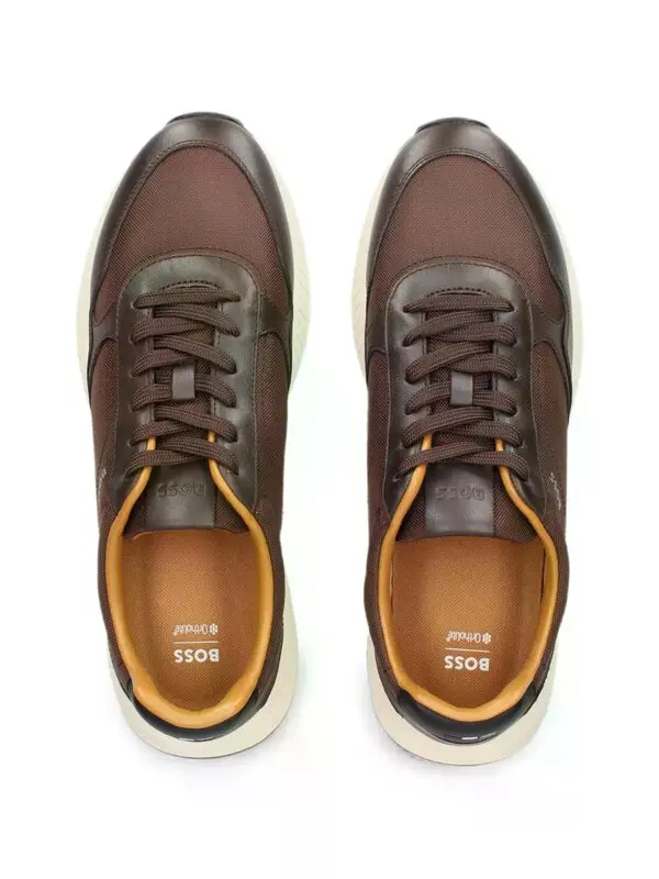 BOSS Leather-trim Panelled Sneakers