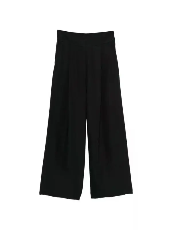 Emporio Armani Pleated Wide-leg Trousers - Black