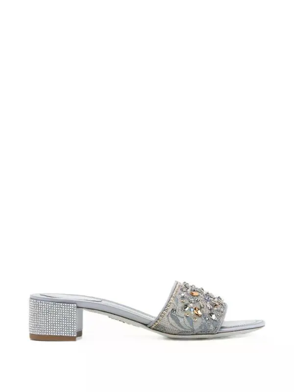Rene Caovilla Christy Crystal-embellished Lace Sandals