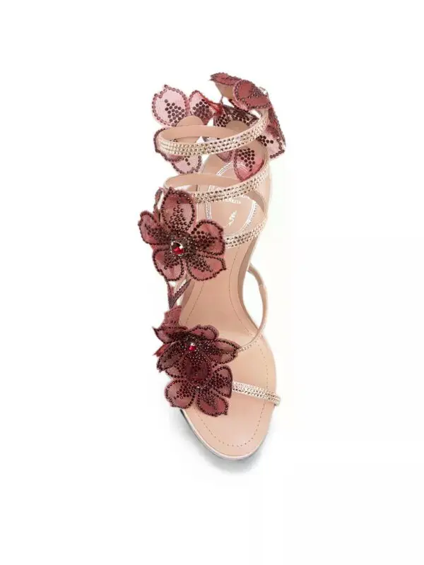 Rene Caovilla 110mm Floral Embellished Sandals