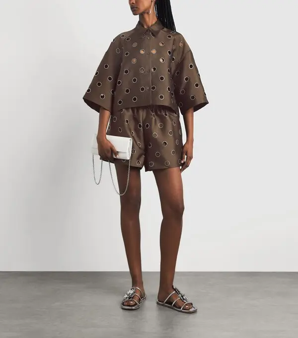 Sandro Rhinestone Cropped Shirt