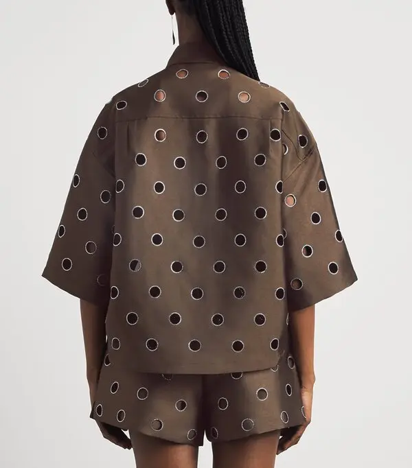 Sandro Rhinestone Cropped Shirt