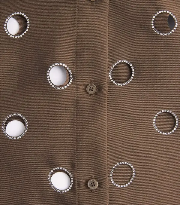 Sandro Rhinestone Cropped Shirt