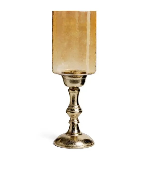 Harrods Short Glass Hurricane Candle Holder