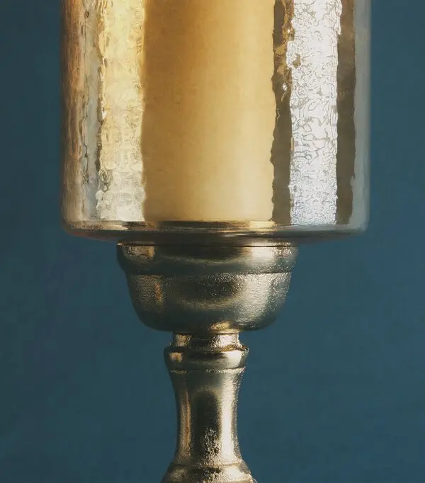 Harrods Short Glass Hurricane Candle Holder