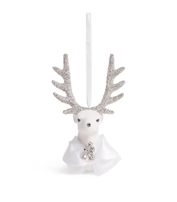 Harrods Glitter Stag Head Christmas Tree Decoration