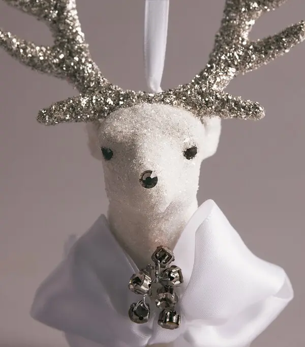 Harrods Glitter Stag Head Christmas Tree Decoration