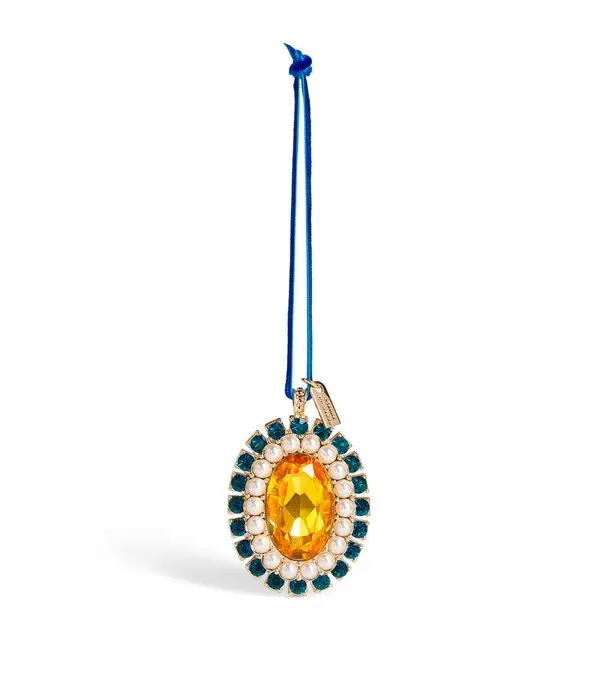JOANNA BUCHANAN Crystal And Faux Pearl-embellished Tree Decoration - Blue