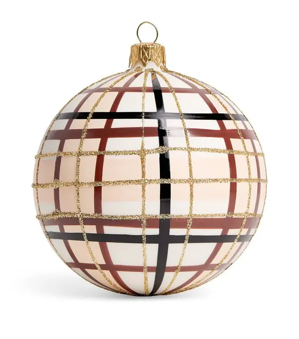 Harrods Glass Tartan Bauble