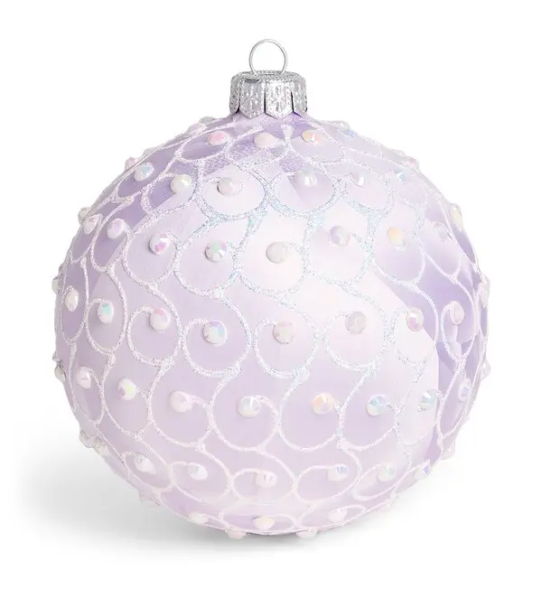 Harrods Faux Pearl And Glitter Swirl Bauble