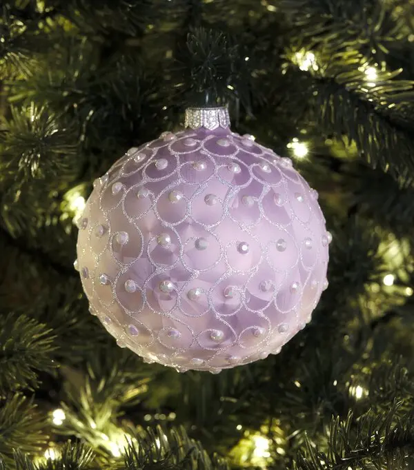 Harrods Faux Pearl And Glitter Swirl Bauble
