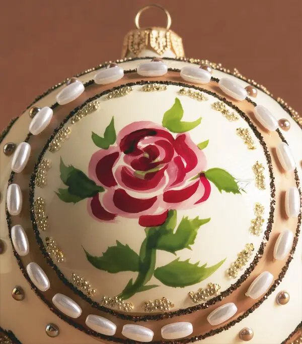 Harrods Beaded Rose Bauble