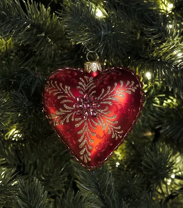 Harrods Glittery Heart Bauble
