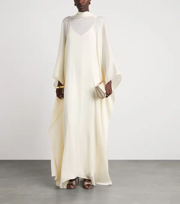 ABADIA Chiffon High-neck Kaftan