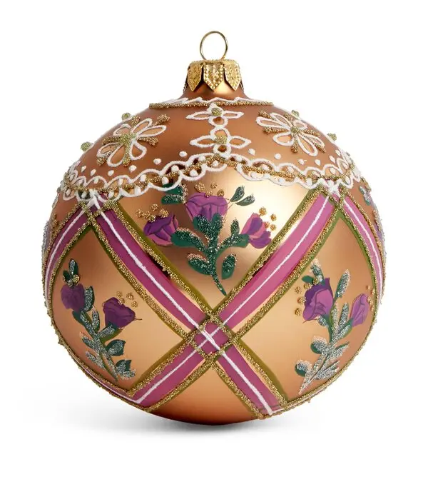 Harrods Glitter-embellished Floral Bauble