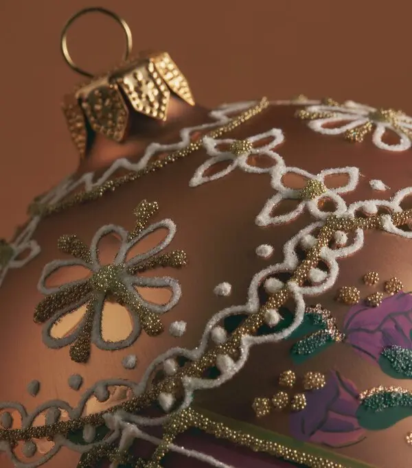 Harrods Glitter-embellished Floral Bauble