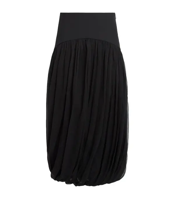 ABADIA Twisted Suri Midi Skirt - Black