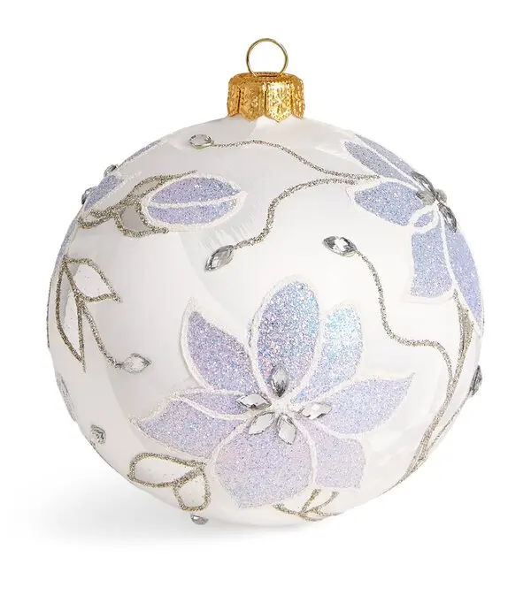 Harrods Glitter Floral Bauble