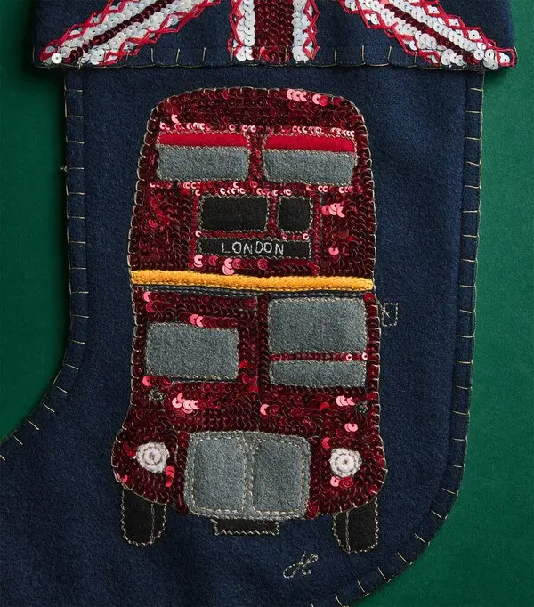 JAN CONSTANTINE Wool Sequinned Posbox Stocking