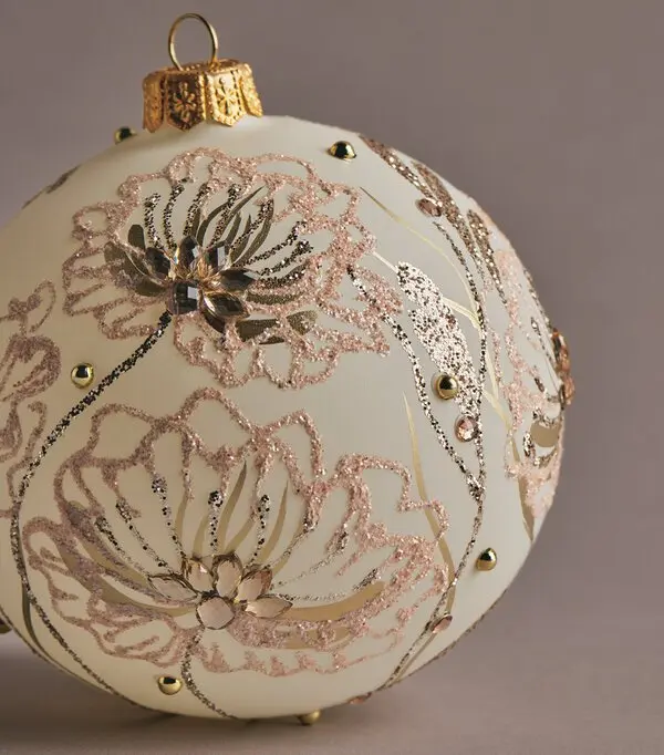 Harrods Glitter Flower Bauble