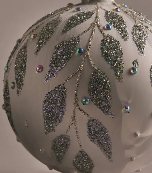 Harrods Glitter Leaf Bauble