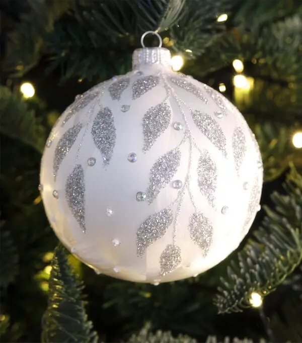 Harrods Glitter Leaf Bauble