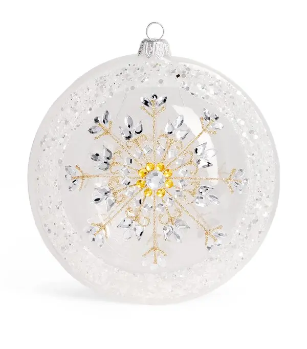 Harrods Glass Crystal Snowflake Bauble