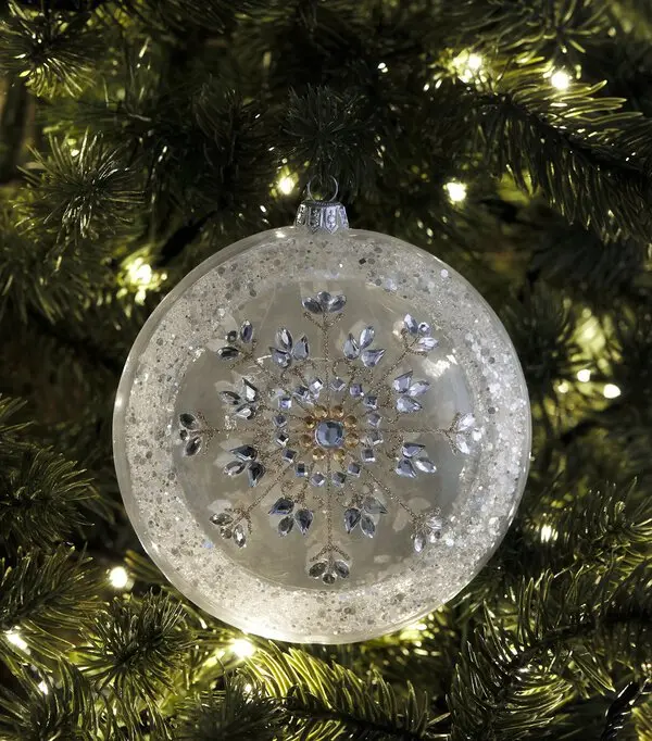 Harrods Glass Crystal Snowflake Bauble