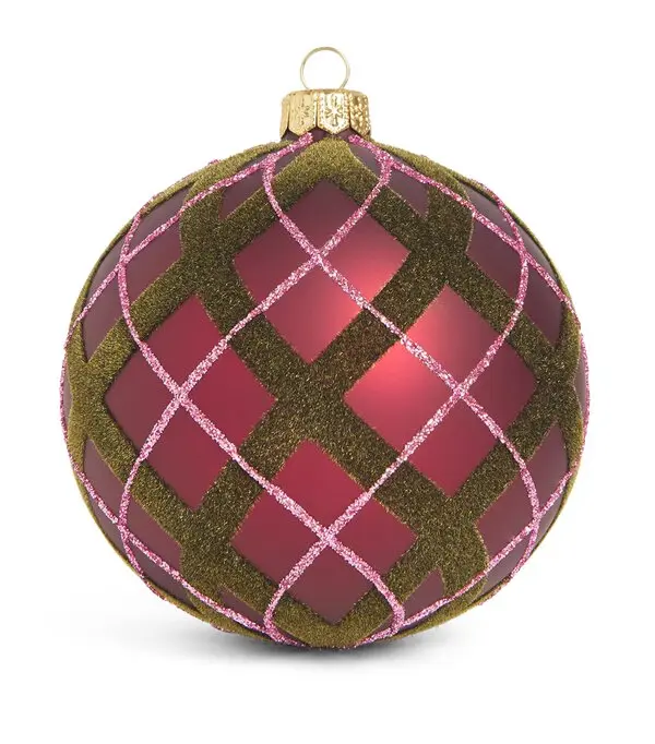 Harrods Glittery Tartan Bauble