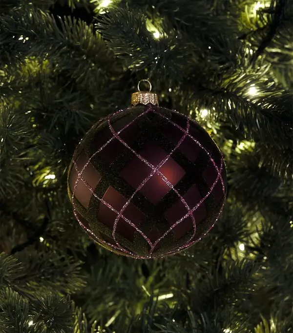 Harrods Glittery Tartan Bauble