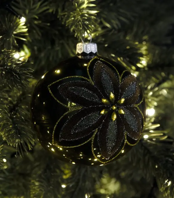 Harrods Glitter Flower Bauble