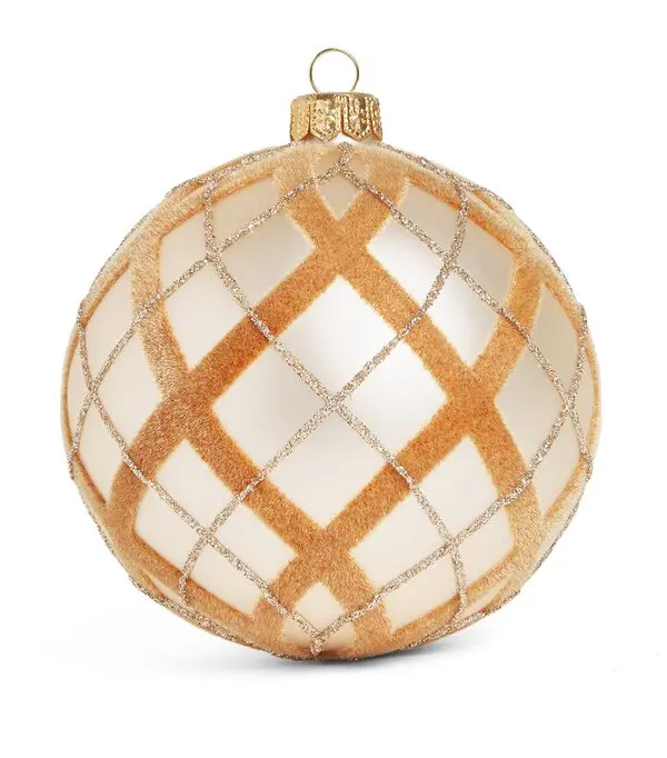 Harrods Glitter Tartan Bauble