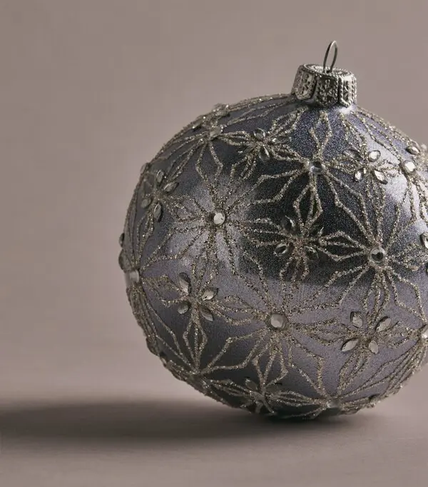 Harrods Glitter Snowflake Bauble