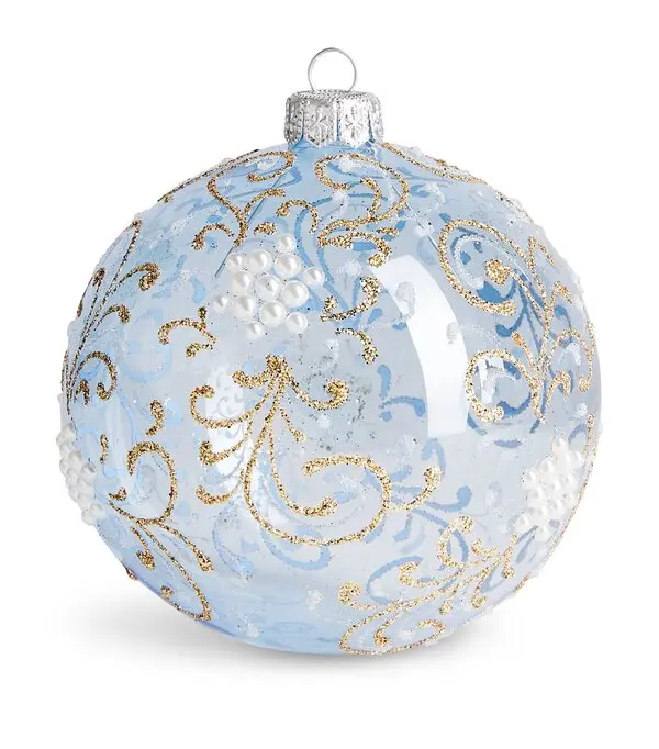 Harrods Glitter And Faux Pearl Swirl Embellished Bauble