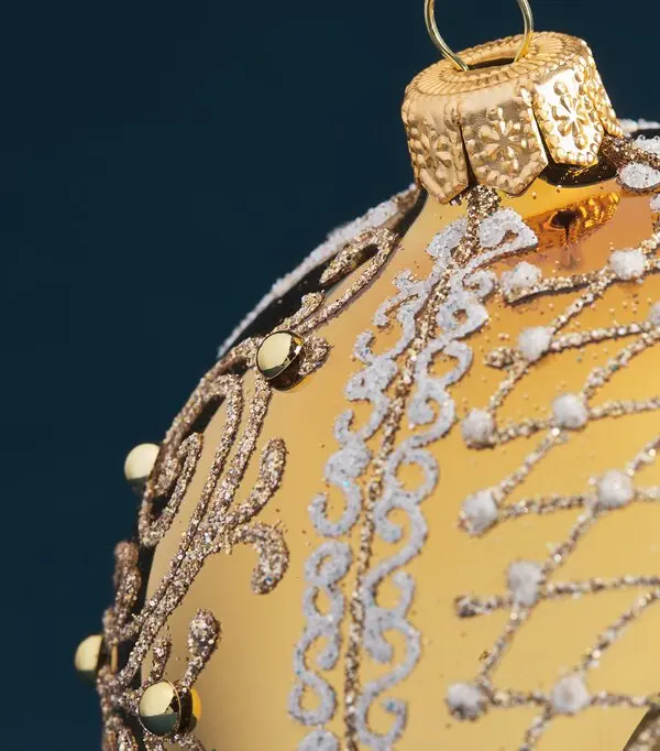Harrods Glass Glitter-embellished Bauble