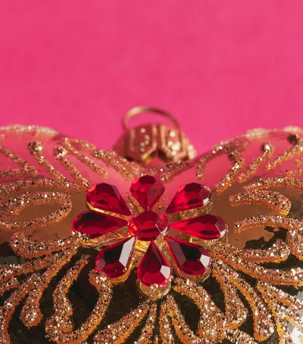 Harrods Metallic Heart Bauble