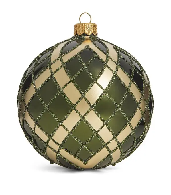 Harrods Glitter Tartan Bauble