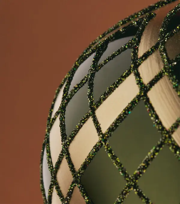 Harrods Glitter Tartan Bauble