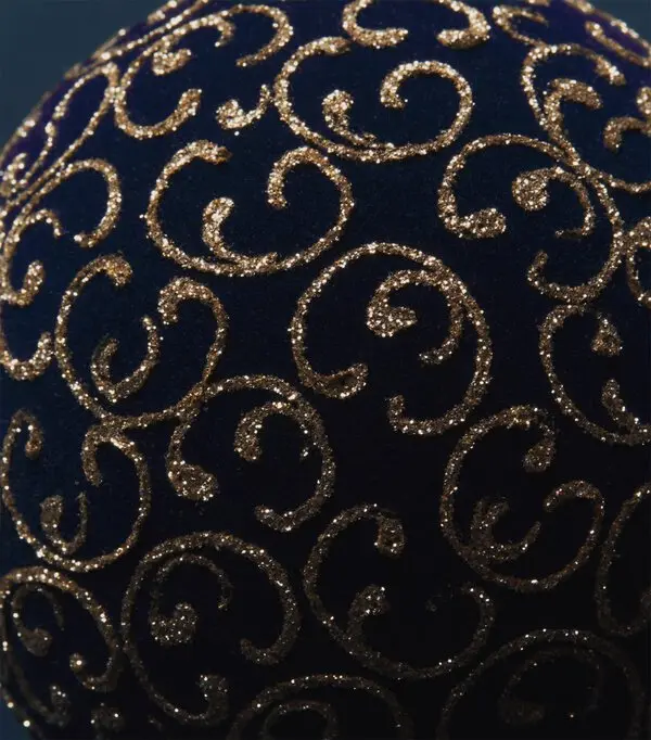 Harrods Velvet Glitter Swirl Bauble