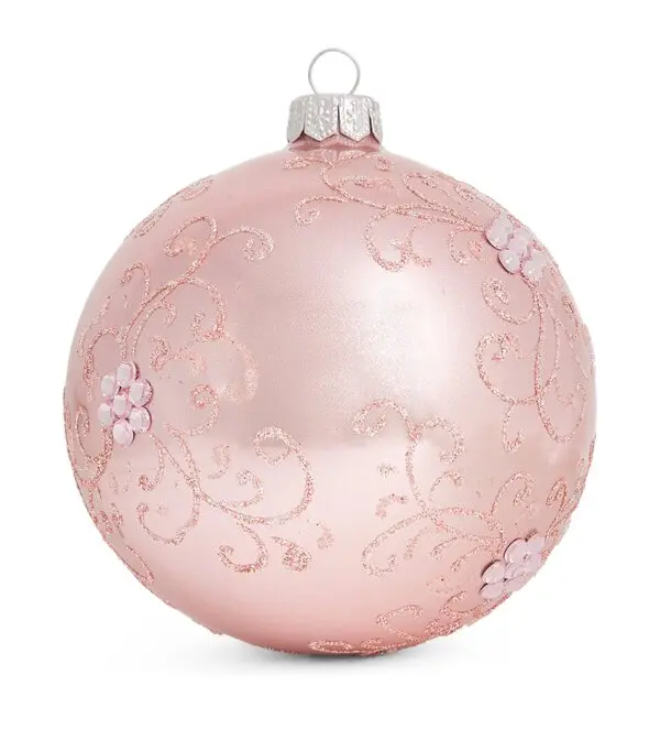 Harrods Metallic Glitter Swirl Bauble