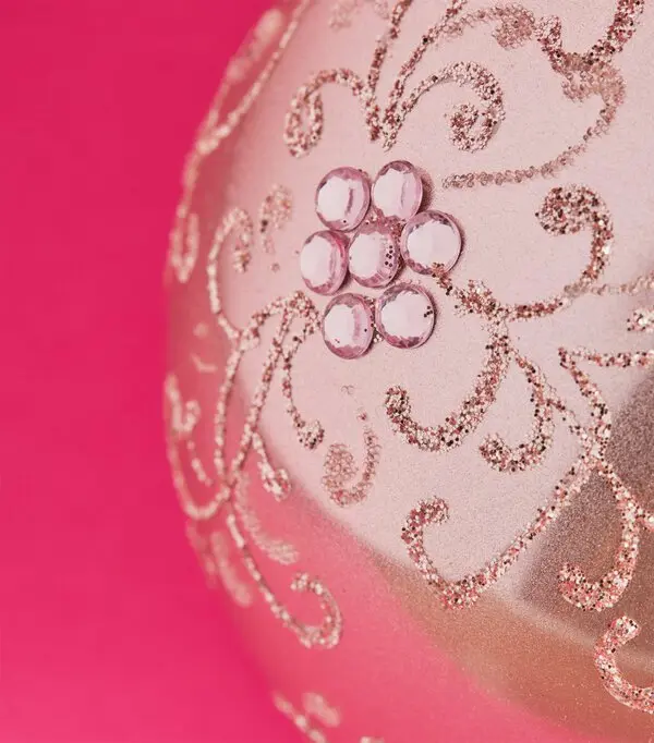 Harrods Metallic Glitter Swirl Bauble