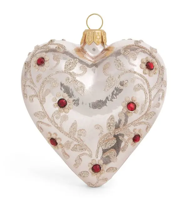 Harrods Metallic Heart Bauble