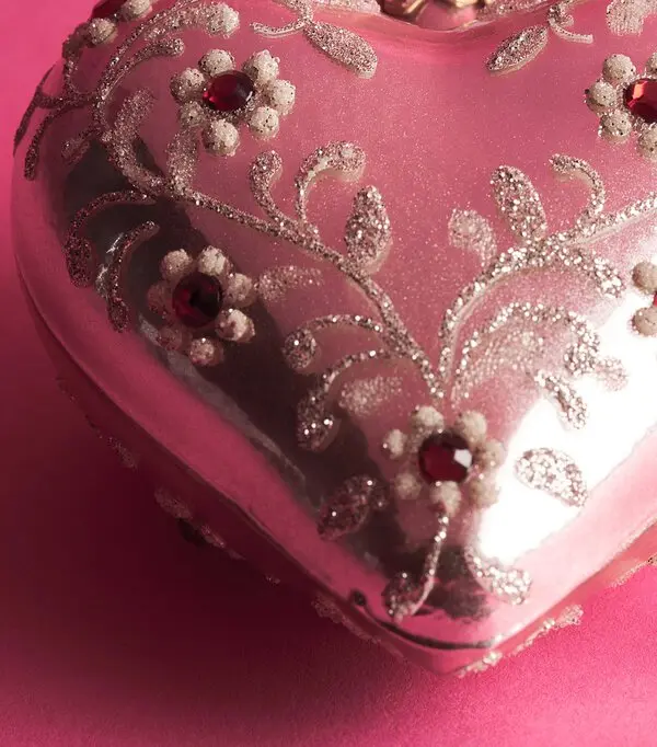 Harrods Metallic Heart Bauble