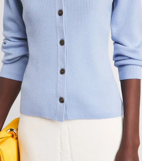 EMILIA WICKSTEAD Merino Wool Cardigan With Tortoiseshell Buttons