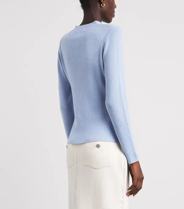 EMILIA WICKSTEAD Merino Wool Cardigan With Tortoiseshell Buttons