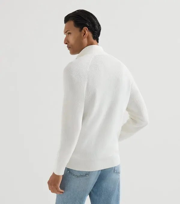 Brunello Cucinelli Cotton Rib-knit Quarter-zip Sweater